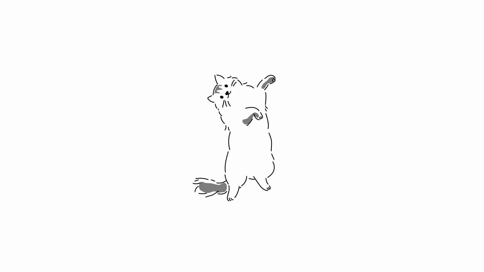 描かれる寝転ぶ猫｜想いが届く。伝わる無料動画素材